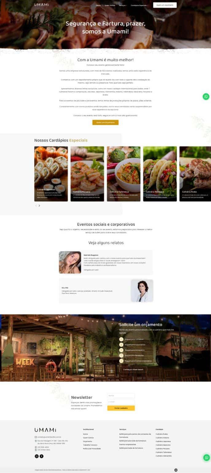 Site Umami Buffet • Agência Assoweb